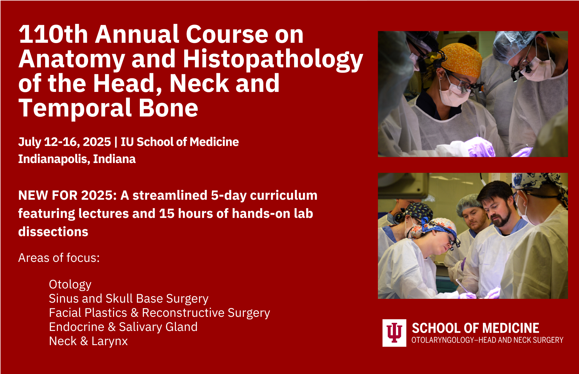 110th Annual Course on the Anatomy and Histopathology of the Head, Neck ...